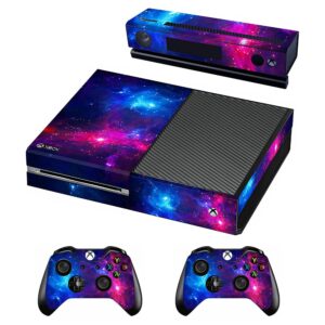 fottcz vinyl skin for xbox one console, sound box & controllers only, sticker decorate and protect equipment surface, double nebula