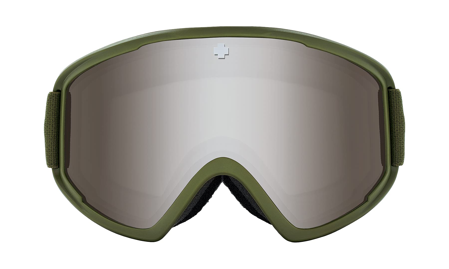 SPY Optic Crusher Elite Snow Goggle, Winter Sports Protective Goggles, Color and Contrast Enhancing Lenses, Matte Olive - Bronze with Silver Spectra Mirror Lenses