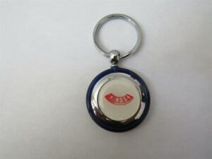 1960's 1970's gto lemans 455 high performance 455hp logo round plastic keychain - blue