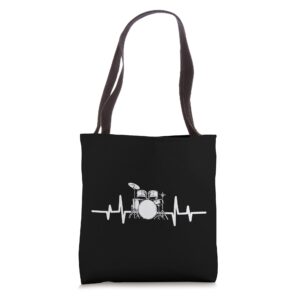 drum set drums drummer drumsticks bass tote bag