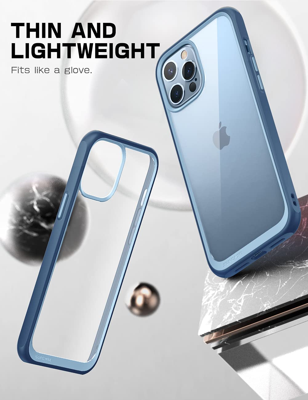 SUPCASE Unicorn Beetle Style Series Case for iPhone 13 Pro Max (2021 Release) 6.7 Inch, Premium Hybrid Protective Clear Case (Azure)