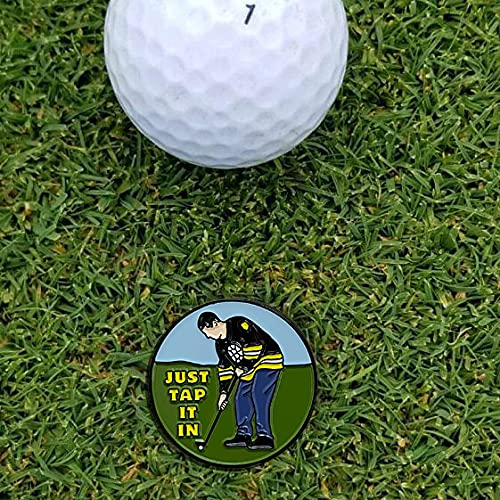 Balanced Co. Funny Golf Hat Clip with Enamel Magnetic Ball Marker (Just Tap It in)