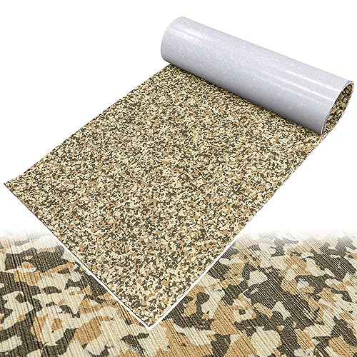 EVA Foam Boat Decking Self Adhesive Boat Flooring Camo Brushed 94.5"x23.6" Trimmable Marine Carpeting for Boats Swim Platform RV Flooring Kayak RV Stairs Cooler Tops Pontoon Golf Cart Non Slip Mats