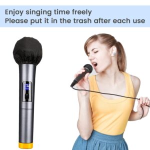 SUNPRO Microphone Covers Disposable 100pcs, Non-Woven,Clean No-Odor Windscreen Pop Filters Protective Cap for Handheld Karaoke Microphone