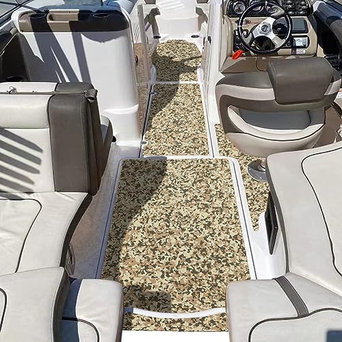 EVA Foam Boat Decking Self Adhesive Boat Flooring Camo Brushed 94.5"x23.6" Trimmable Marine Carpeting for Boats Swim Platform RV Flooring Kayak RV Stairs Cooler Tops Pontoon Golf Cart Non Slip Mats