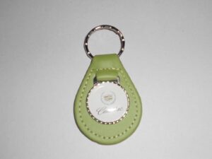 eldorado seville deville fleetwood calais allante logo leather keychain - lime green