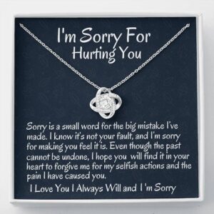 i'm sorry gift, apology necklace for wife girlfriend, love knot, forgive me jewelry, sorry gift friend, partner apology gift