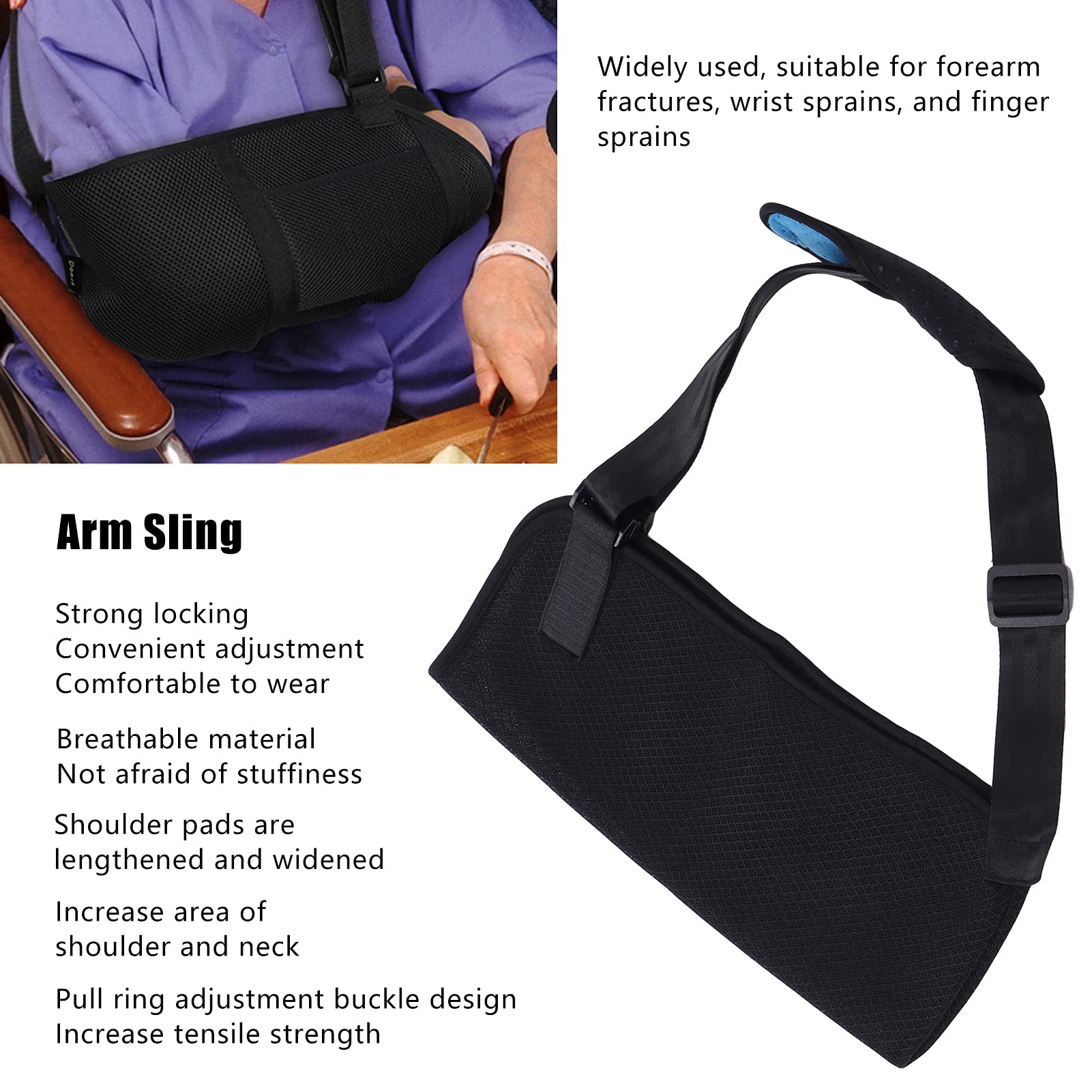 ZJchao Arm Sling, Adjustable Shoulder Immobilizer Stabilizer Brace Support Strap for Broken Fractured Arm Elbow Wrist, Shoulder Rotator Cuff Support Brace, Left and Right Arm