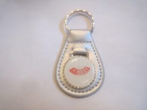 1960's 1970's gto lemans 455 high performance 455hp logo leather keychain - silver