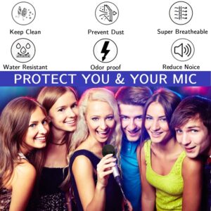 SUNPRO Microphone Covers Disposable 100pcs, Non-Woven,Clean No-Odor Windscreen Pop Filters Protective Cap for Handheld Karaoke Microphone