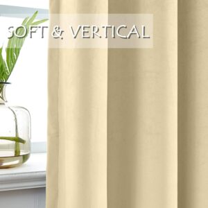 Double Double Double Pinch Pleated Semi Blackout Curtains for Room Darkening with Inserted Hooks. (Ivory 84 Inch Wide by 45 Inch Long- 2 Pannels Combined Size)