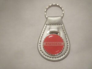 1968 2008 shelby gt500kr king of the road stripe logo leather keychain - silver