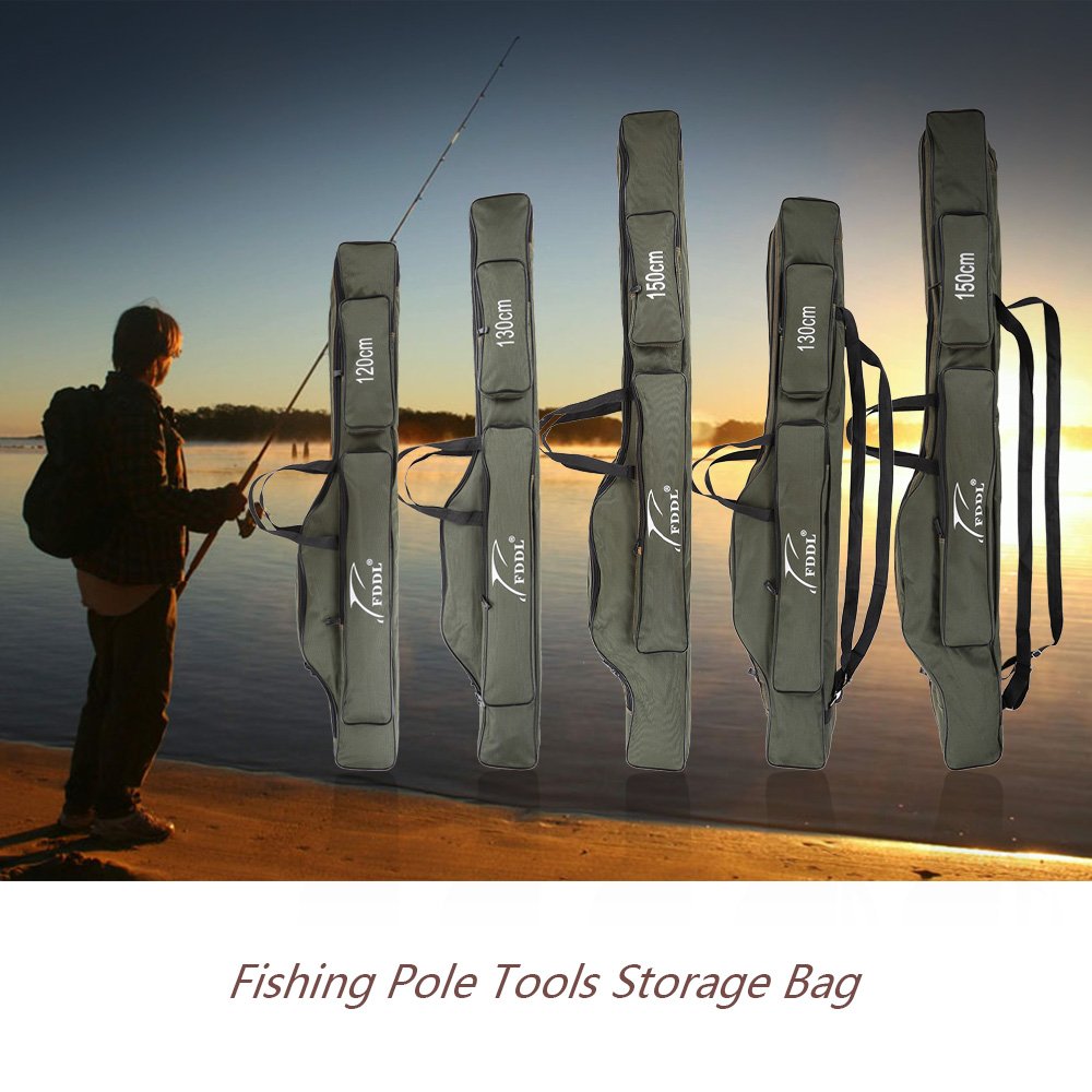 doorslay Fishing Rod Carrier Canvas Fishing Pole Tools Storage Bag Travel Carry Case Bag, Portable Folding, Durable Canvas