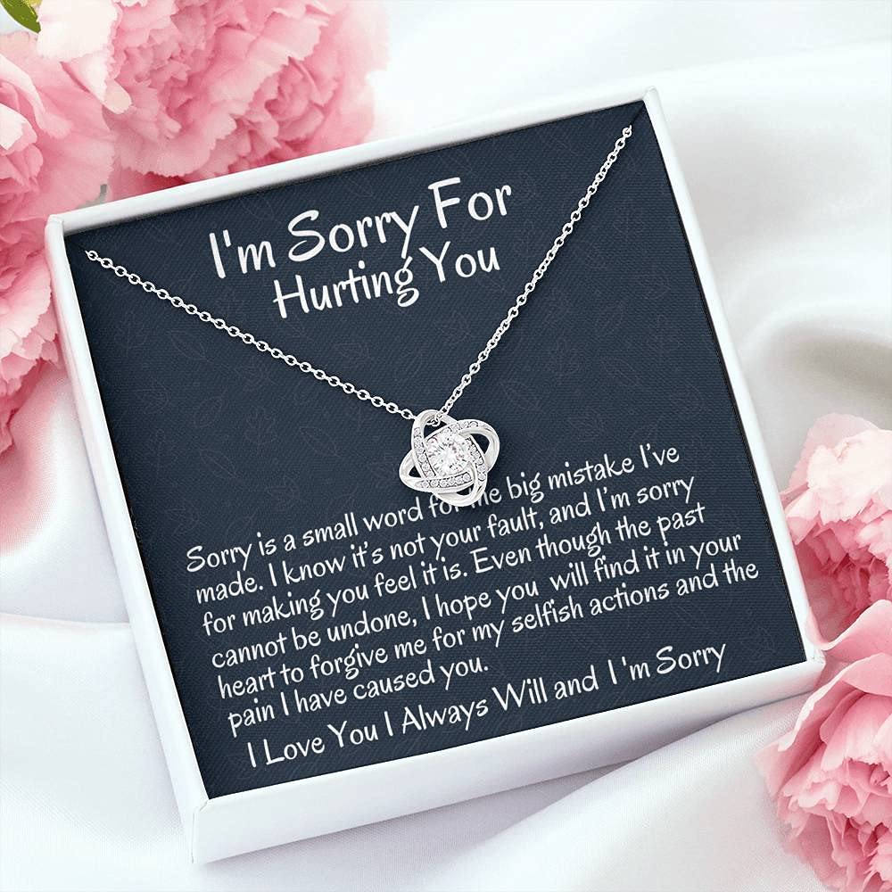 I'm Sorry Gift, Apology Necklace For Wife Girlfriend, Love Knot, Forgive me Jewelry, Sorry Gift Friend, Partner Apology Gift