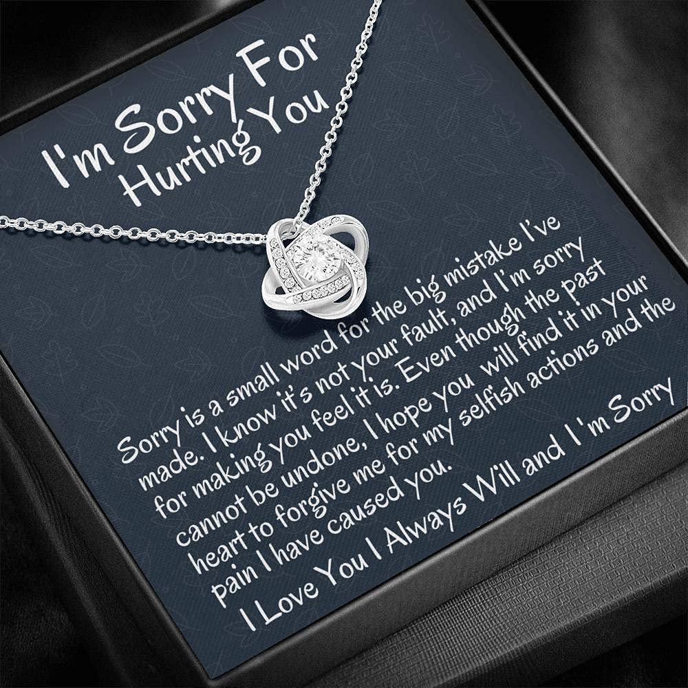 I'm Sorry Gift, Apology Necklace For Wife Girlfriend, Love Knot, Forgive me Jewelry, Sorry Gift Friend, Partner Apology Gift