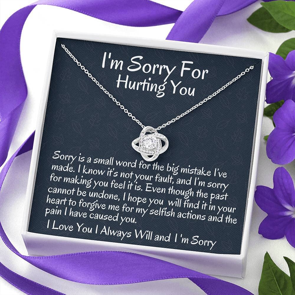 I'm Sorry Gift, Apology Necklace For Wife Girlfriend, Love Knot, Forgive me Jewelry, Sorry Gift Friend, Partner Apology Gift