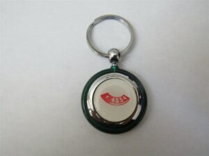 1960's 1970's gto lemans 455 high performance 455hp logo round plastic keychain - green