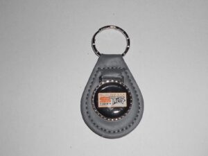 1960's sunbeam tiger vintage logo leather keychain - dark grey