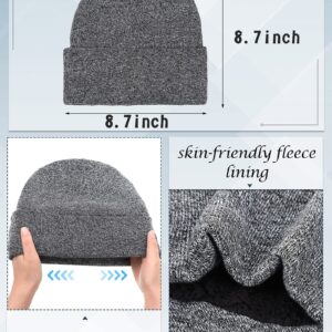 SATINIOR 6 Pieces Winter Warm Knit Beanie Hat Touchscreen Gloves Scarf Set Fleece Lining Skull Caps Neck Scarves, Black, Gray, One Size