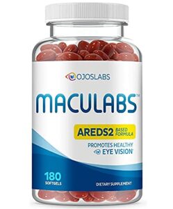 ojoslabs eye vitamins - areds 2 based formula - eye vitamin with lutein & zeaxanthin for macular health - vision supplements for adults - 180 softgels support & care for eyes - made in usa