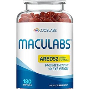 OjosLabs Eye Vitamins - AREDS 2 Based Formula - Eye Vitamin with Lutein & Zeaxanthin for Macular Health - Vision Supplements for Adults - 180 Softgels Support & Care for Eyes - Made in USA