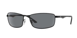 ray-ban rb3498 sunglasses + vision group accessories bundle (matte black/grey polarized (006/81), 61, millimeters)