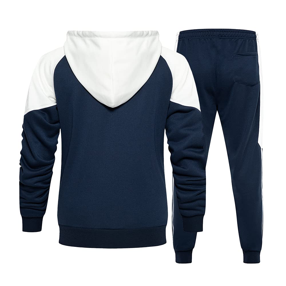 MANTORS Men's Activewear Full Zip Warm Tracksuit Sports Set Casual Sweat Suit TZ95 Blue XL