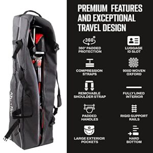 Athletico Ace Wheeled Golf Travel Bag - Heavy Duty Padded Golf Travel Bags with Wheels - Soft-Sided Golf Club Travel Cover Protects Clubs - Waterproof Golf Bag Travel Case - Universal Size