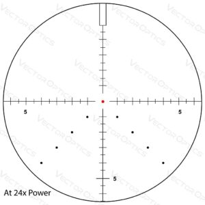 Vector Optics Veyron 6-24x44mm, 1/10 MIL, 30mm Tube, Red Illuminated First Focal Plane (FFP) Ultra Short Riflescope