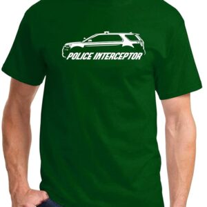 Ford Explorer Police SUV Classic Outline Design Print Tshirt Large Forest