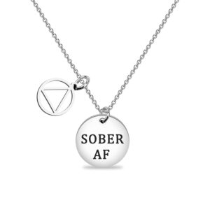 ensianth sobriety gift sober af necklace aa gift na gift sober gift addiction recovery gift (sober af aa ne)