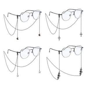 sailimue 4 pcs goth glasses chain for women men sunglass eyeglass chains black bat eyeglasses chain eyeglass strap holder