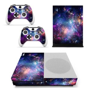 fottcz vinyl skin for xbox one slim console & controllers only, sticker decorate and protect equipment surface, multi nebula