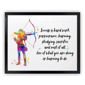 dignovel studios 8x10 unframed archery sports girl watercolor print female arrow bow hunting inspirational quotes wall art office decor dn632