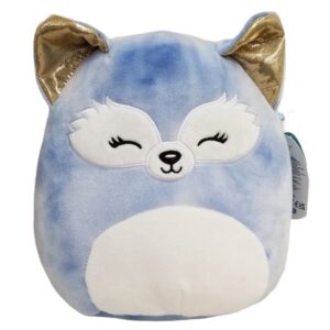 squishmallow kellytoys - 12 inch (30cm) - melani the blue fox with golden ears - sleepy eyes squad