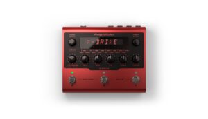 ik multimedia amplitube x-drive distortion pedal, all-time distortion, overdrive, fuzz, compressor and more with onboard cabinet emulation