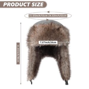 Coume 3 Pieces Russian Trapper Ushanka Hats for Men Women Warm Windproof Winter Hats with Ear Flaps Classic Style