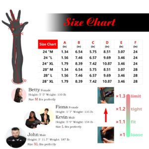 Ftshist Wet Look Gloves Black Shiny Arm Gloves Latex Leather Long Gloves for Women (Black, 28'' XL)