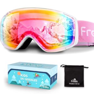 freela ski goggles snowboard snow skiing snowboarding equipment winter snow sport glasses goggles anti-fog uv protection mirror clear goggles for toddler kids girl boy youth snowmobile snowboard gear