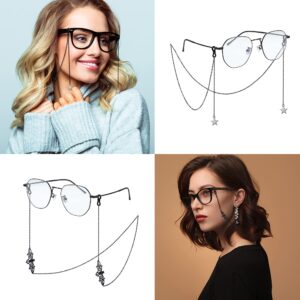 sailimue 4 Pcs Goth Glasses Chain for Women Men Sunglass Eyeglass Chains Black Bat Eyeglasses Chain Eyeglass Strap Holder