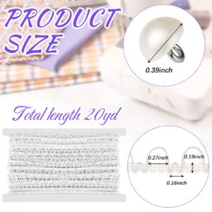 20 Yards Petite Braid Trim Elastic Button Loop Sewing Braid Trim for Costume Crafts Sewing Wedding Bridal Dress Decor (White)