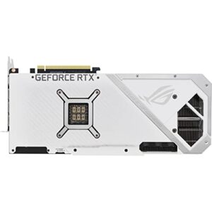 ASUS ROG Strix NVIDIA GeForce RTX 3080 V2 White Edition Gaming Graphics Card (PCIe 4.0, 10GB GDDR6X, LHR, HDMI 2.1, DisplayPort 1.4a, White color scheme, Axial-tech Fan Design, 2.9-slot)