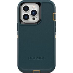 OtterBox iPhone 13 Pro (ONLY) Defender Series Case - HUNTER GREEN, rugged & durable, with port protection, includes holster clip kickstand