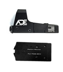 ade advanced optics rd3-006 green dot sight + optic mounting plate for sig sauer p320 m17 / m18 pistol