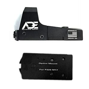 Ade Advanced Optics RD3-006 Green Dot Sight + Optic Mounting Plate for Sig Sauer P320 M17 / M18 Pistol