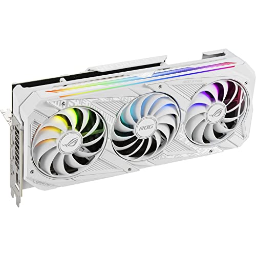 ASUS ROG Strix NVIDIA GeForce RTX 3080 V2 White Edition Gaming Graphics Card (PCIe 4.0, 10GB GDDR6X, LHR, HDMI 2.1, DisplayPort 1.4a, White color scheme, Axial-tech Fan Design, 2.9-slot)