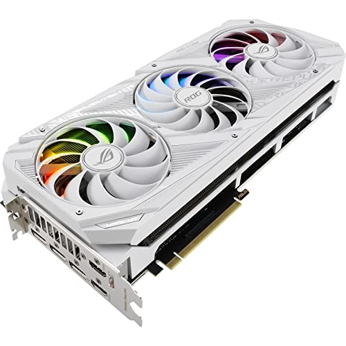 ASUS ROG Strix NVIDIA GeForce RTX 3080 V2 White Edition Gaming Graphics Card (PCIe 4.0, 10GB GDDR6X, LHR, HDMI 2.1, DisplayPort 1.4a, White color scheme, Axial-tech Fan Design, 2.9-slot)