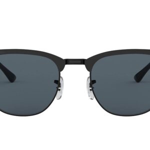 Ray-Ban RB3716 Clubmaster Metal Sunglasses+ Vision Group Accessories Bundle(Matte Black On Black/Blue (186/R5),unisex-adult