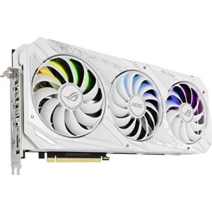 ASUS ROG Strix NVIDIA GeForce RTX 3080 V2 White Edition Gaming Graphics Card (PCIe 4.0, 10GB GDDR6X, LHR, HDMI 2.1, DisplayPort 1.4a, White color scheme, Axial-tech Fan Design, 2.9-slot)