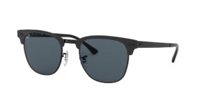 ray-ban rb3716 clubmaster metal sunglasses+ vision group accessories bundle(matte black on black/blue (186/r5),unisex-adult